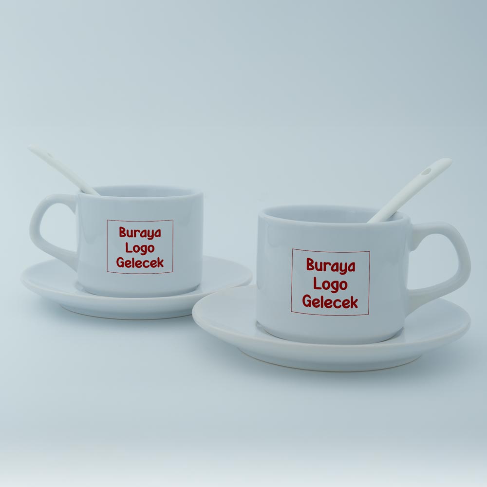 Logo Baskılı İkili Fincan Seti - Bir Tasarım